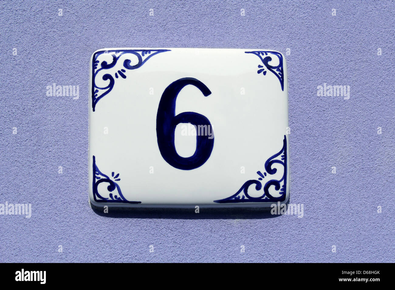 number six, house address plate number Stock Photo - Alamy