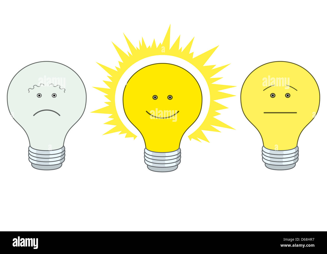 Light bulb cartoon smiley hi-res stock photography and images - Alamy