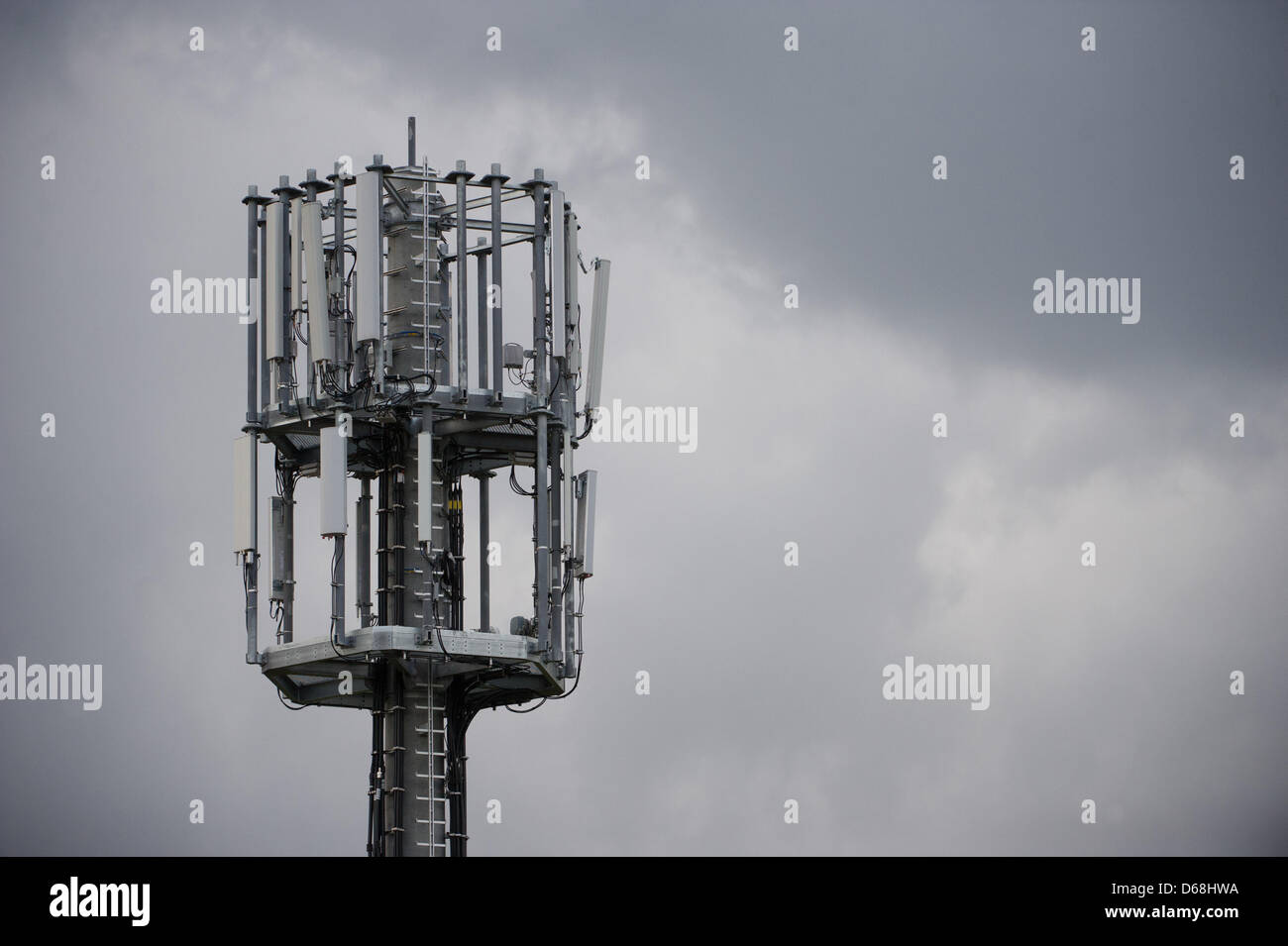 A mobile communications tower in Stuttgart, Germany, 12 July 2012 ...