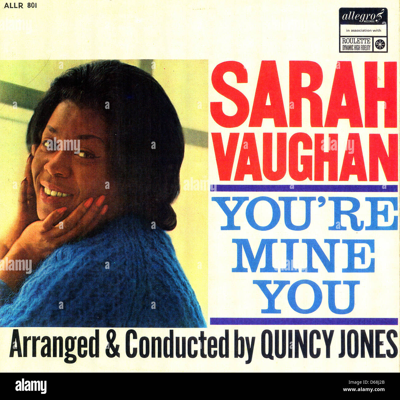 SARAH VAUGHAN (1924-1990) US jazz singer on the cover of her 1962 ...