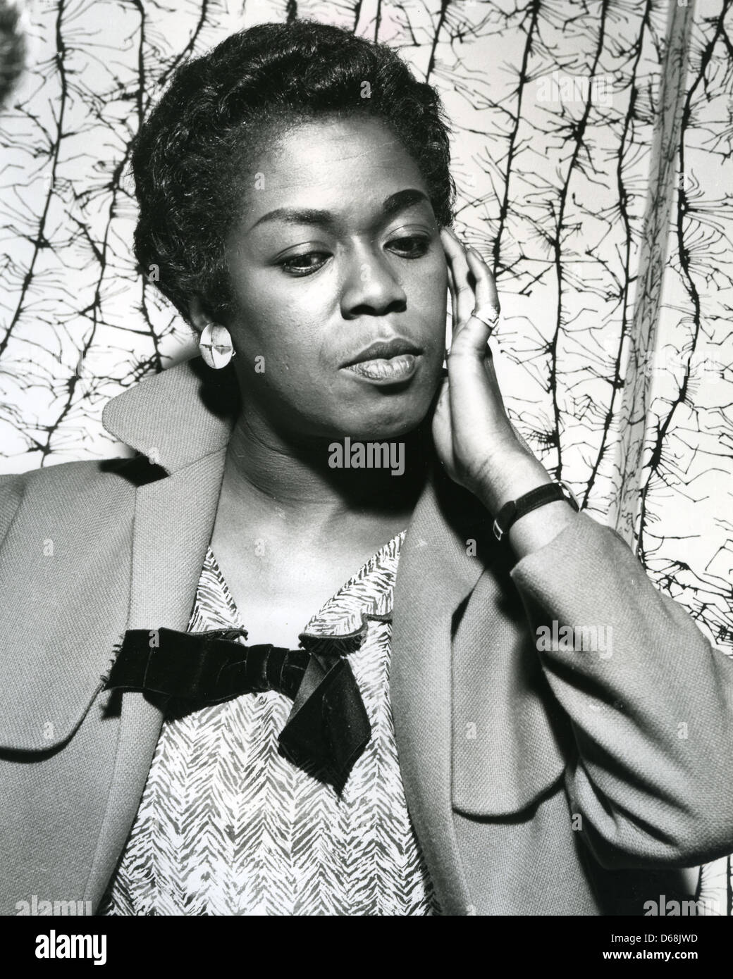 SARAH VAUGHAN (1924-1990) US jazz singer in 1955. Photo Harry Hammond ...