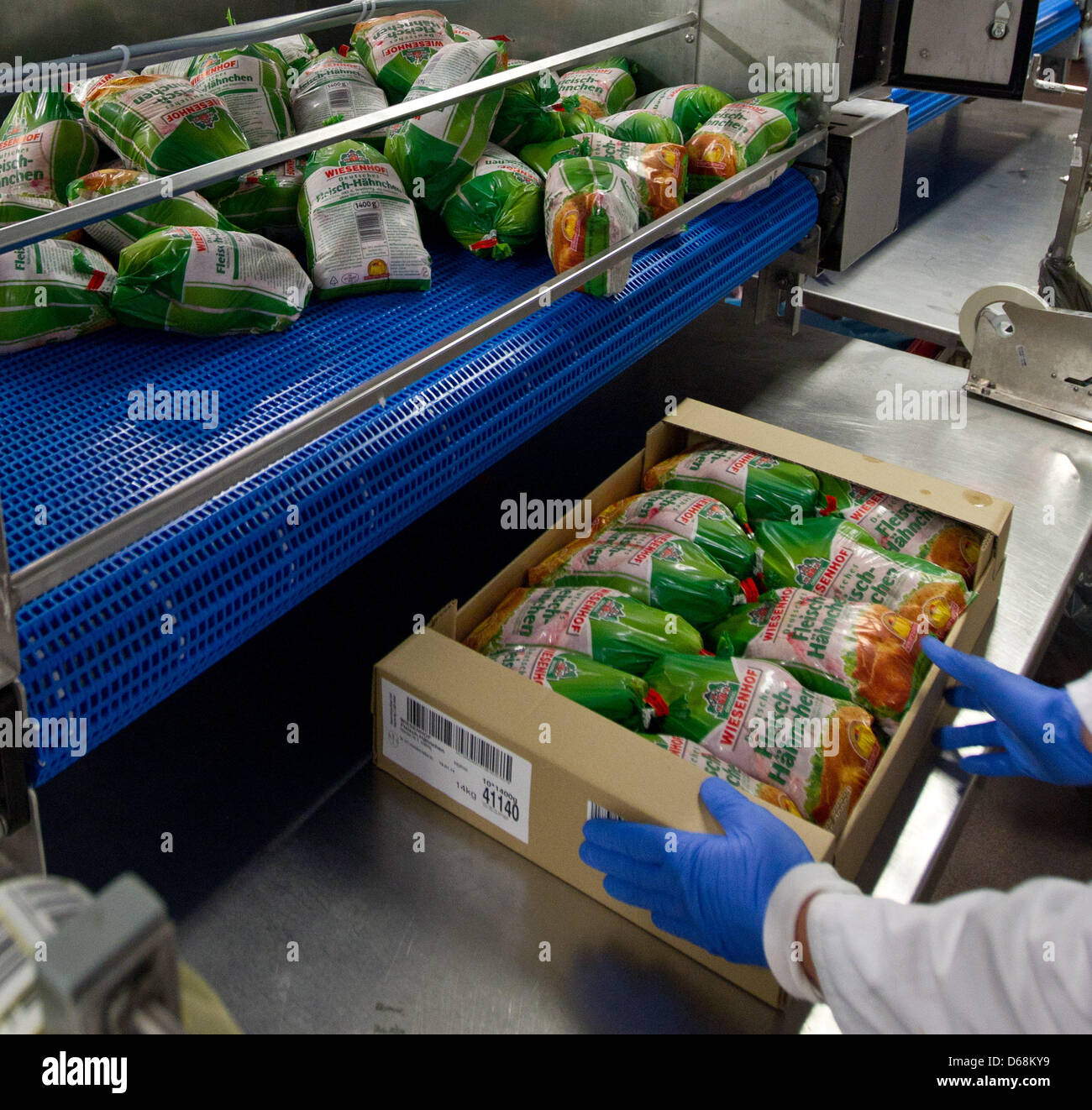Readily packaged chickens are the result of the prosuction process at ...