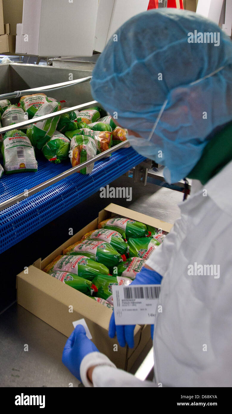Readily packaged chickens are the result of the prosuction process at ...