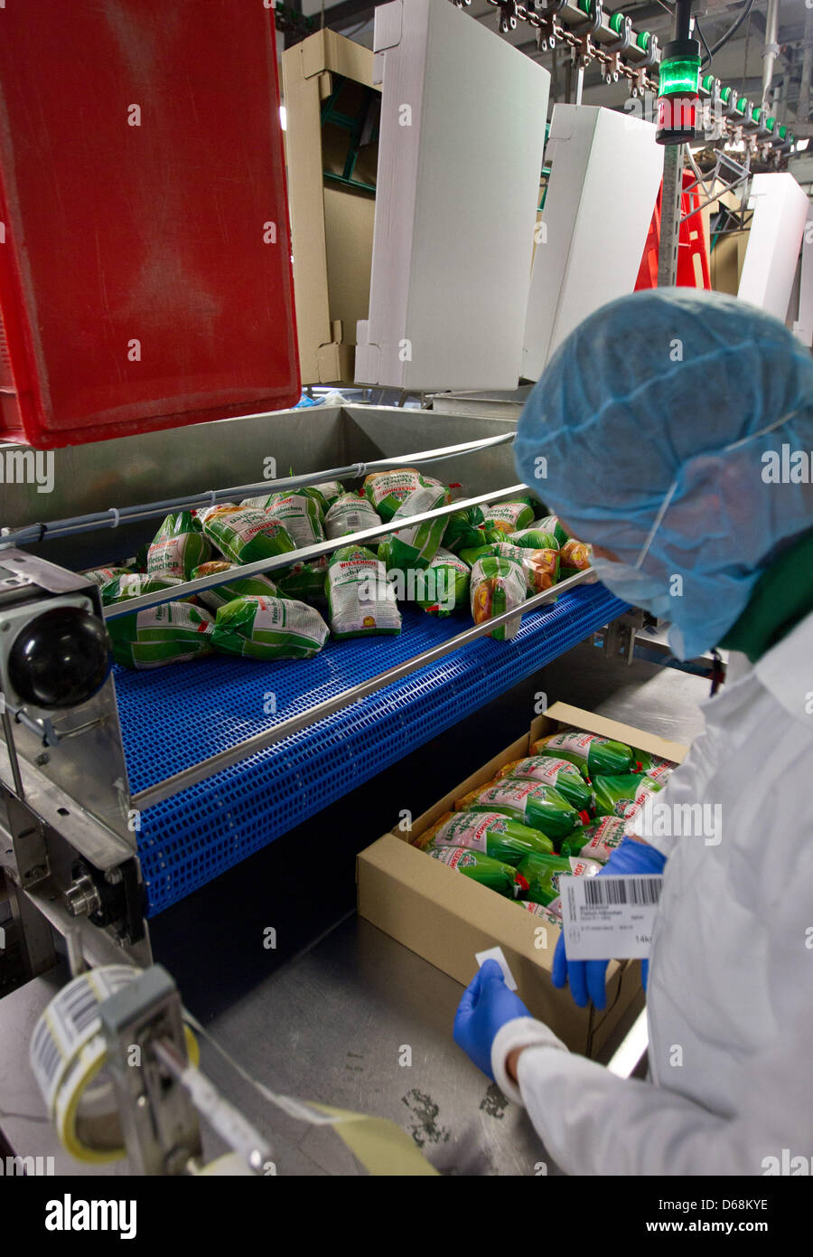 Readily packaged chickens are the result of the prosuction process at ...