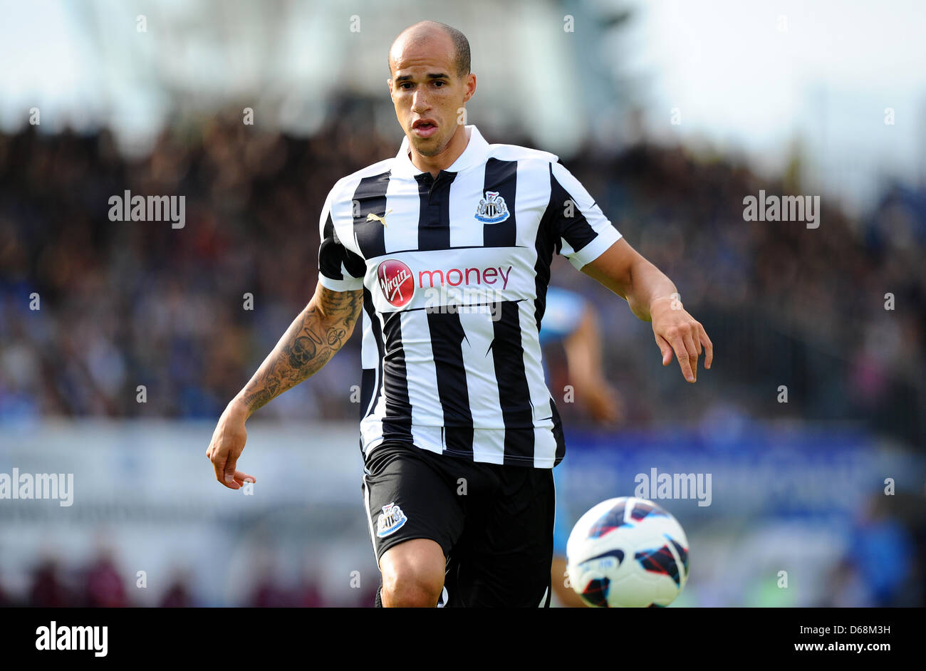 Newcastle's Gabriel Obertan plays the ball during a test match between ...
