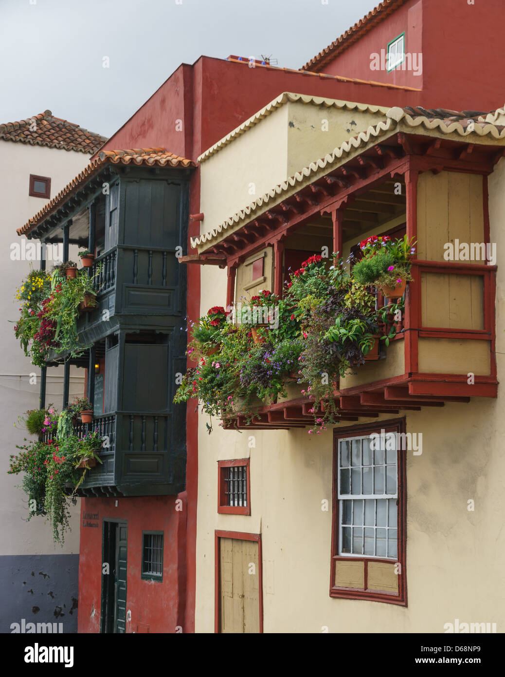 La Palma, Canary Islands - Santa Cruz Traditional wooden balcony ...