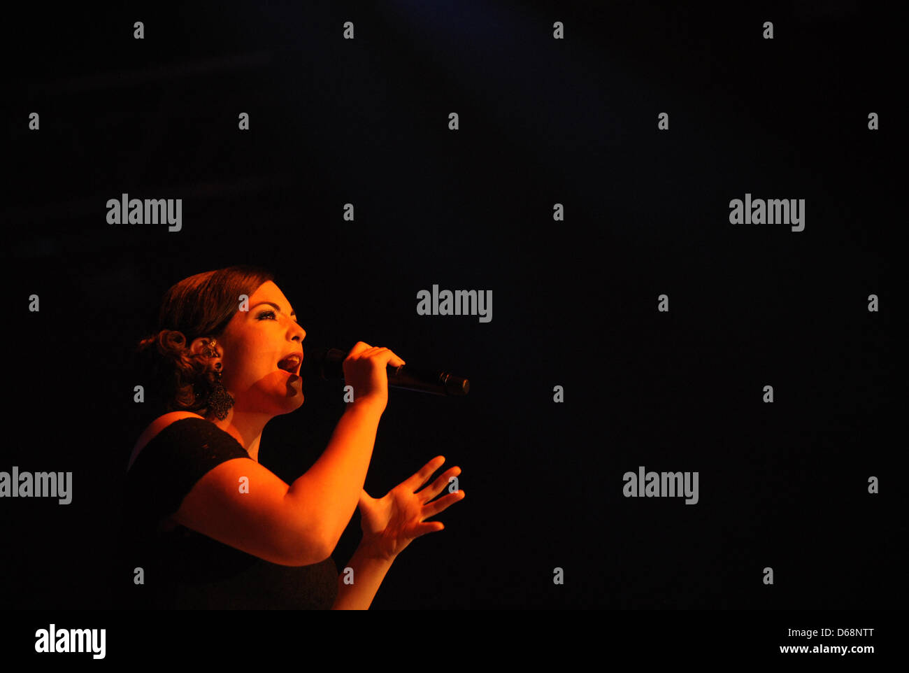 Dutch Pop and Jazz singer Caro Emerald performs on stage at the Zelt ...
