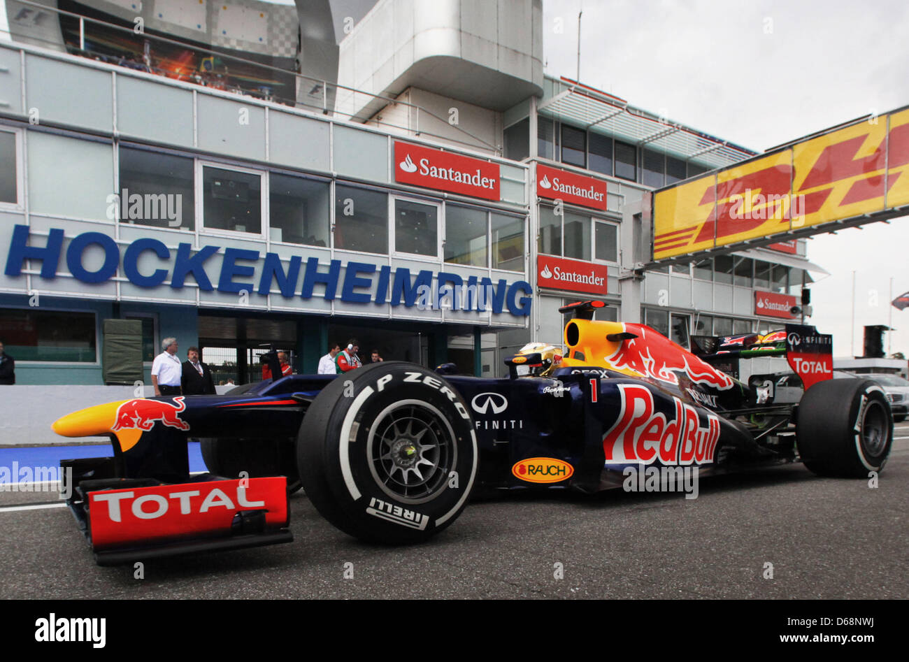 German Formula One driver Sebastian Vettel of Red Bull Racing enters ...