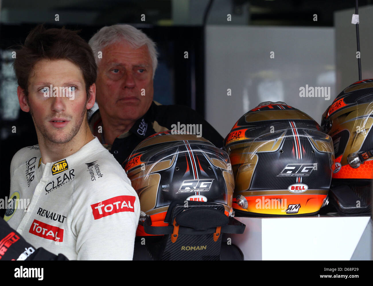 French Formula One driver Romain Grosjean of Lotus seen during the ...