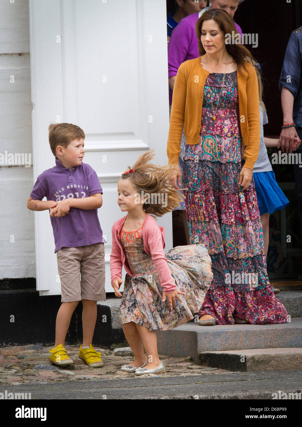 Crown Princess Mary with her children Princess Isabella and Prince ...