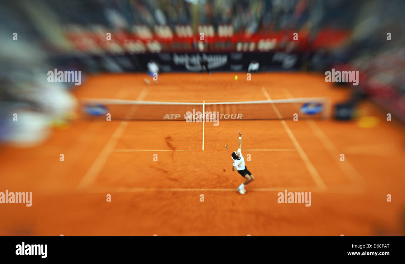France's Jeremy Chardy plays against Argentina's Monaco at the ATP ...