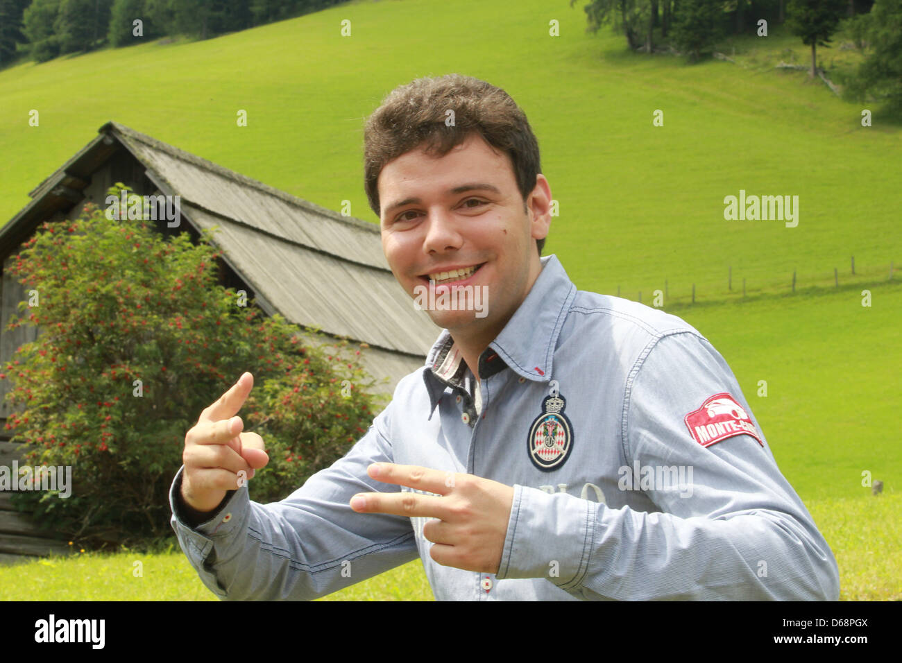 Swiss-born singer Pascal Silva poses a day before the summer open air ...