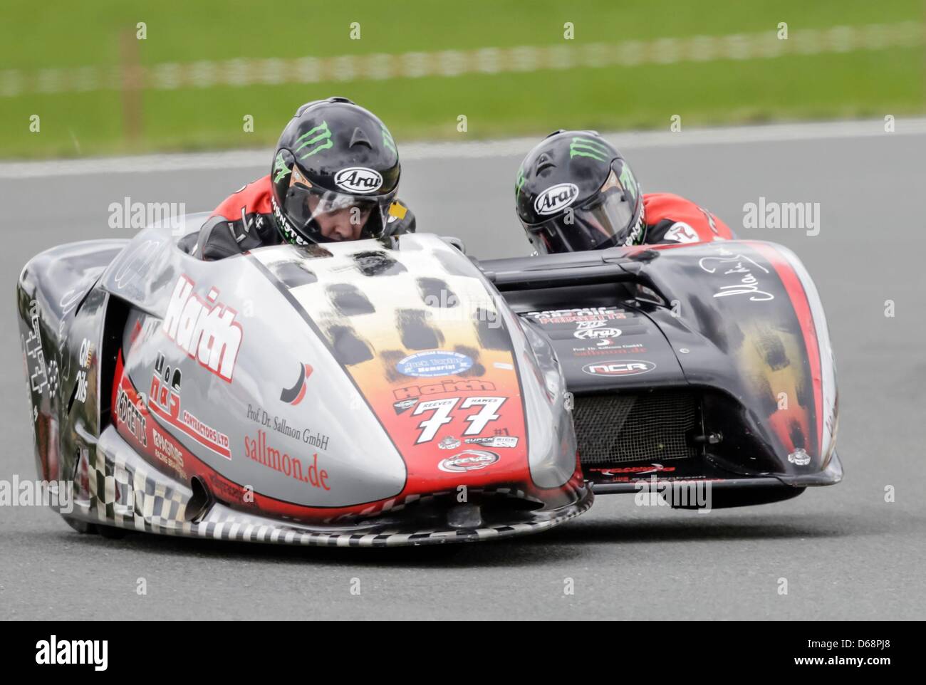 British Tim Reeves and his new co-driver Ashley Hawses race during free ...
