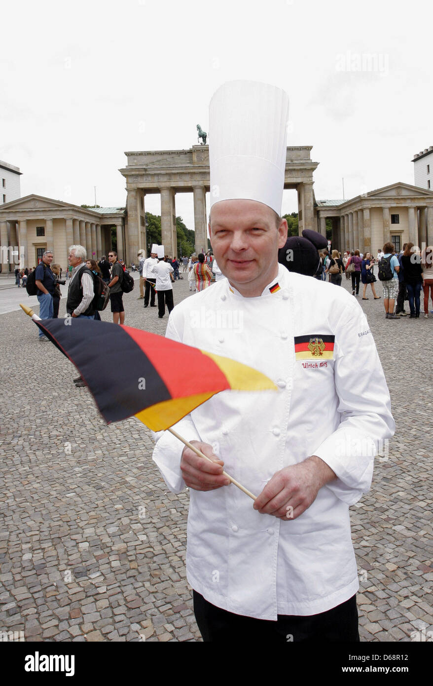 German top chef Ulrich Kerz poses in front of the Brandenburg Gate ...
