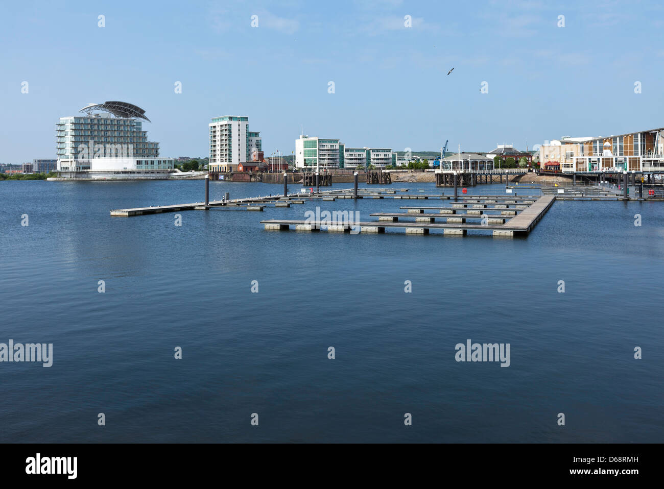 Cardiff Bay Waterfront with boat moorings Stock Photo - Alamy