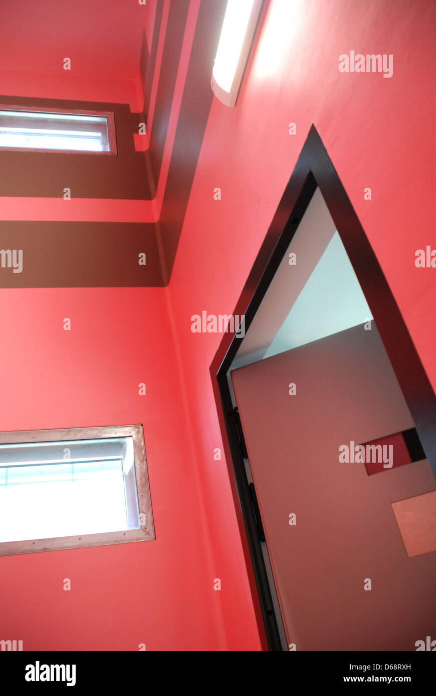 View of the 'pink cell' of the prison Attendorn in Attendorn, Germany ...