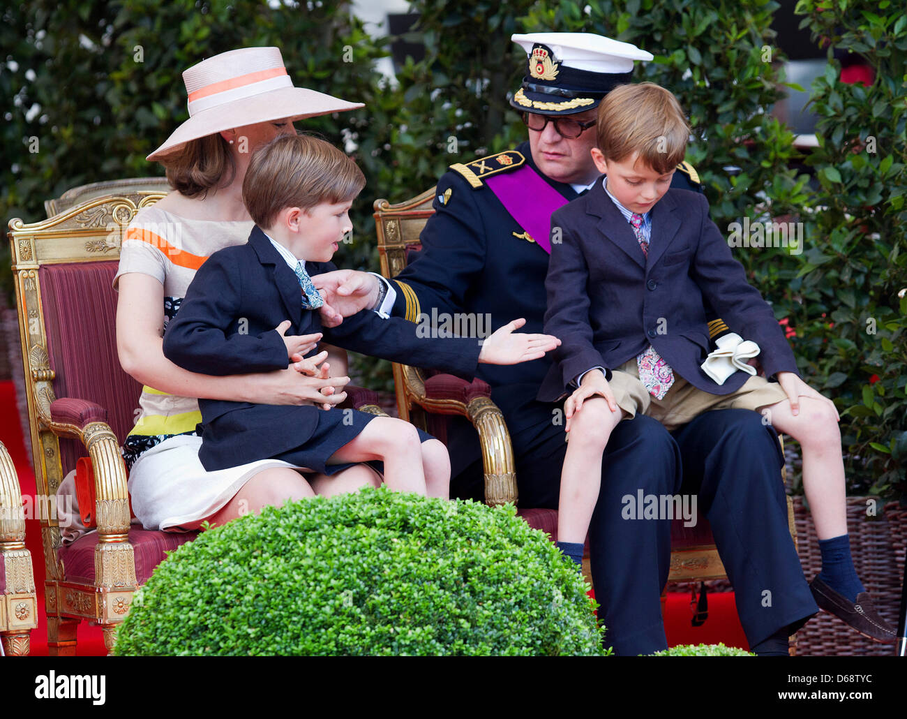 Prince Laurent and Princess Claire with the twins Prince Nicolas and ...