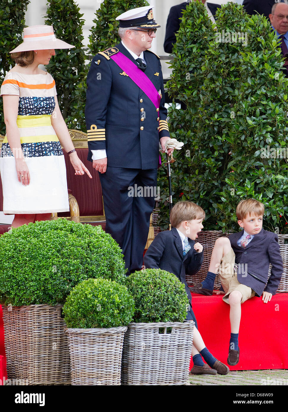 Prince Laurent and Princess Claire with the twins Prince Nicolas and ...