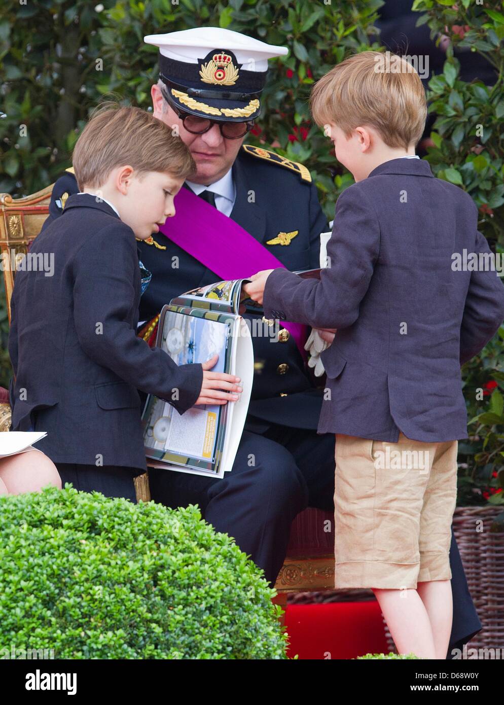 Prince Laurent and the twins Prince Nicolas and Prince Aymeric of ...