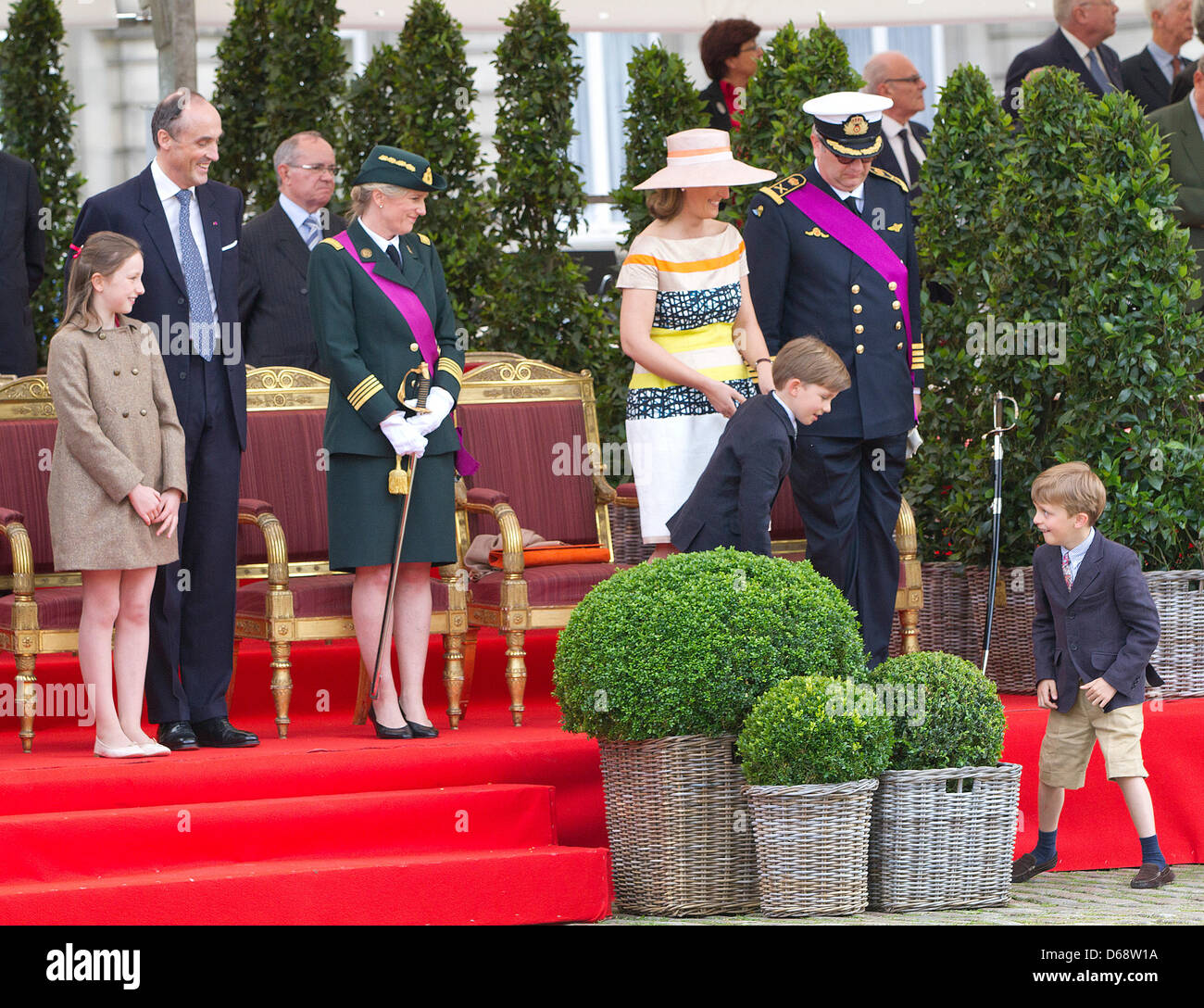 (L-R) Princess Laetitia Maria, Prince Lorenz, Princess Astrid, Princess ...