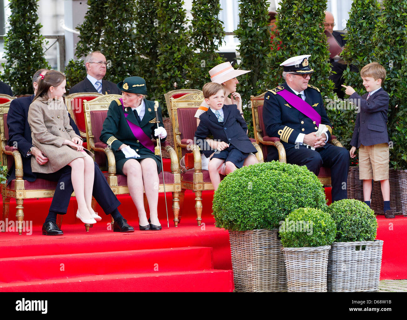 (L-R) Princess Laetitia Maria, Prince Lorenz, Princess Astrid, Princess ...