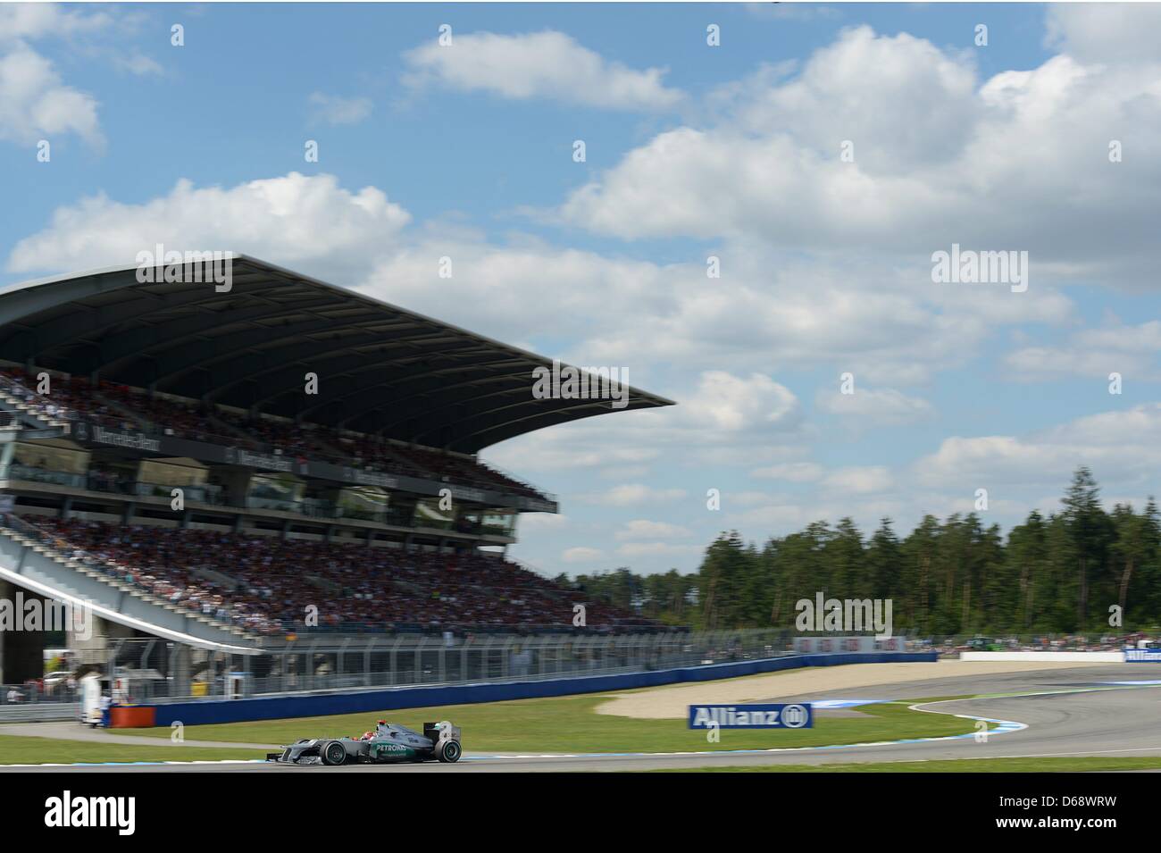 German Formula One driver Michael Schumacher of Mercedes AMG steers his ...