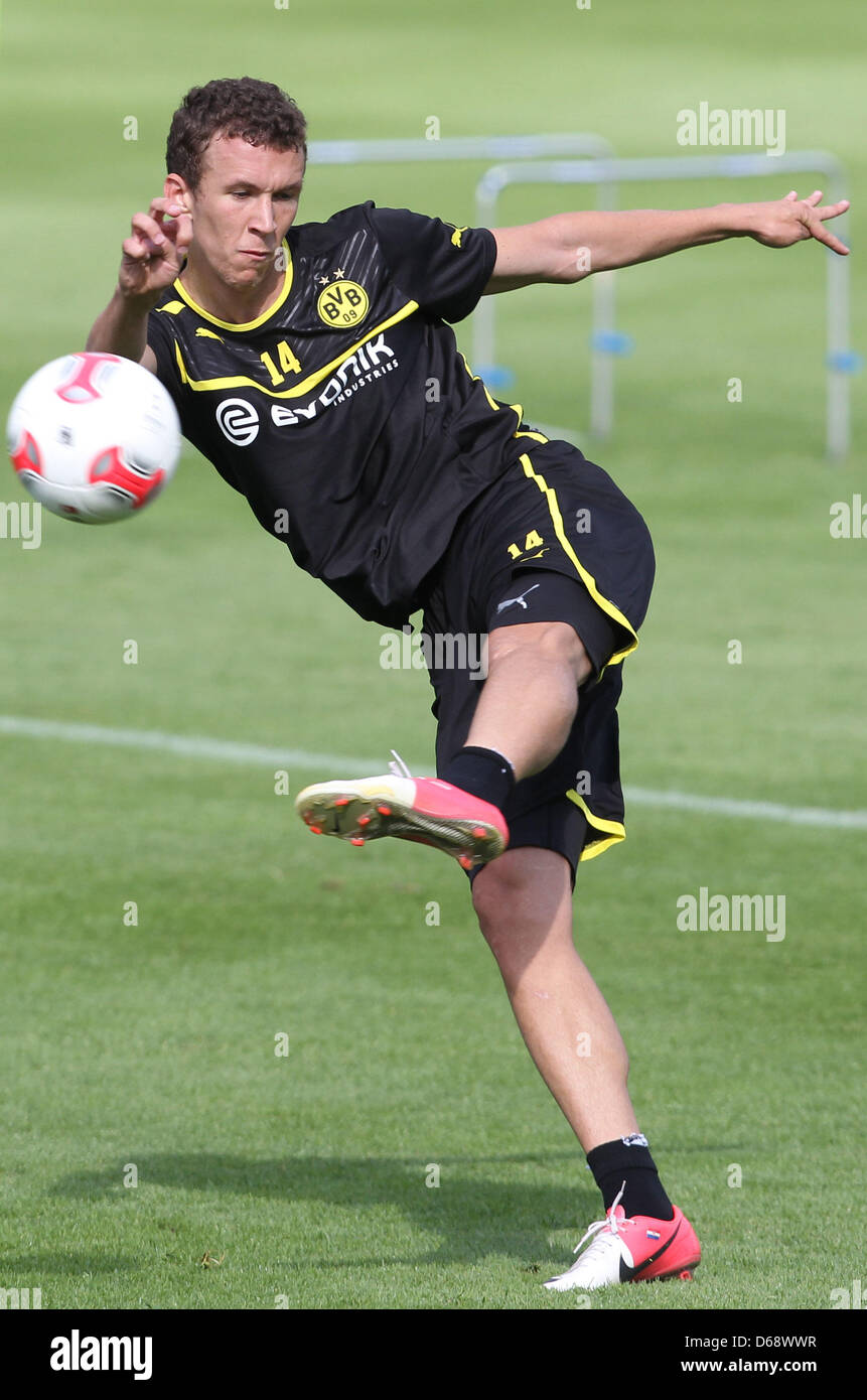 Player of Bundesliga soccer club Borussia Dortmund Ivan Perisic takes ...