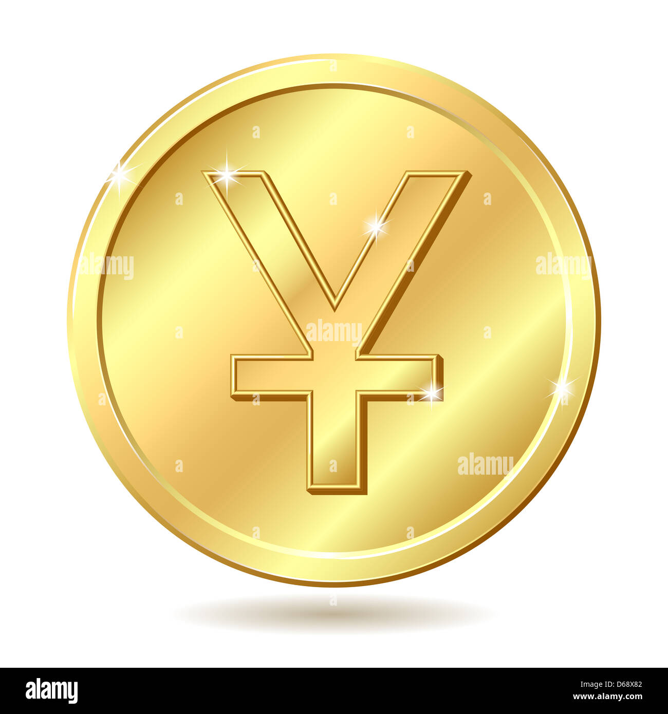 golden coin with yuan sign Stock Photo - Alamy