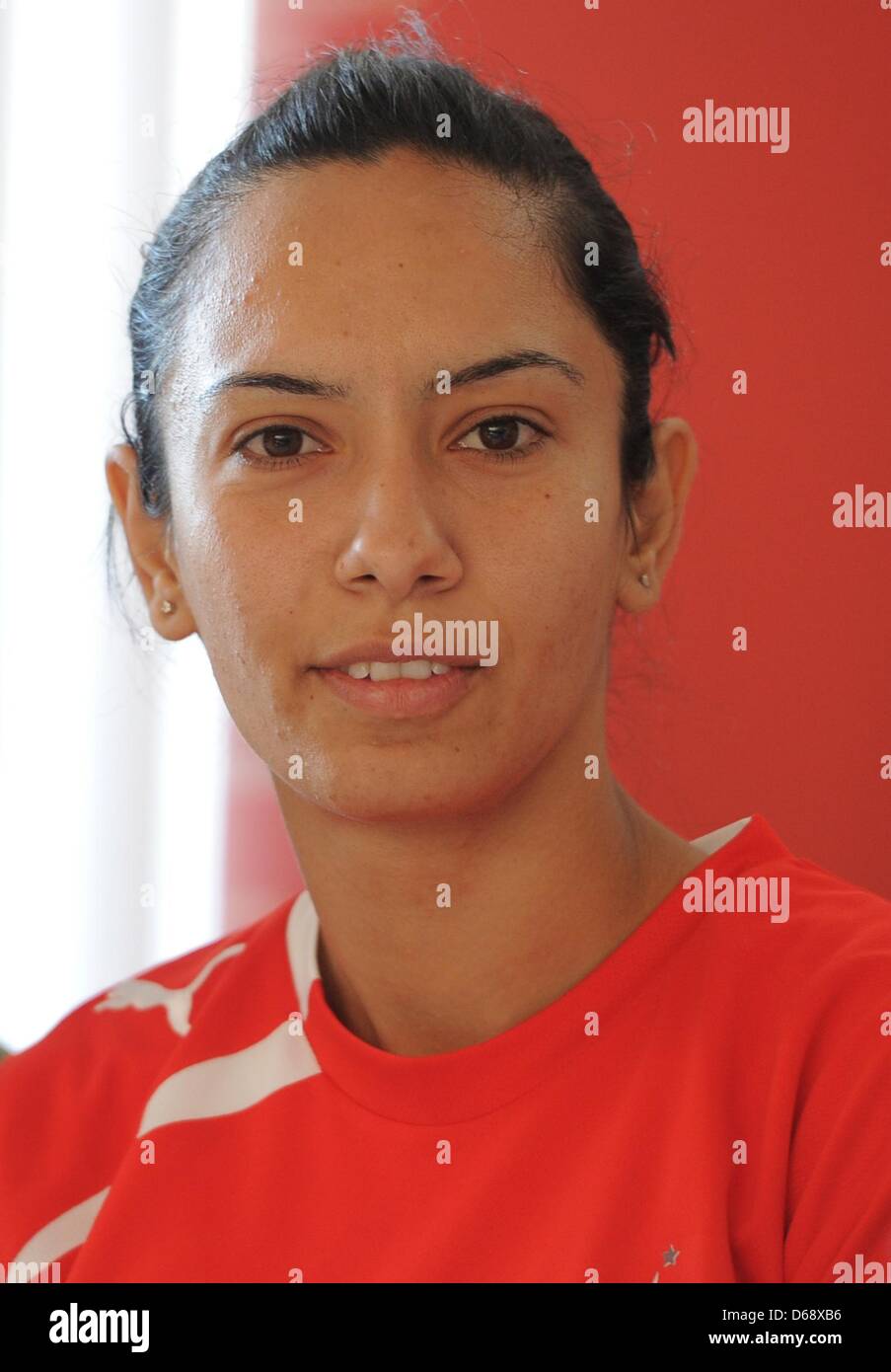 Captain of the women's Palastinian national soccer team, Jackline ...