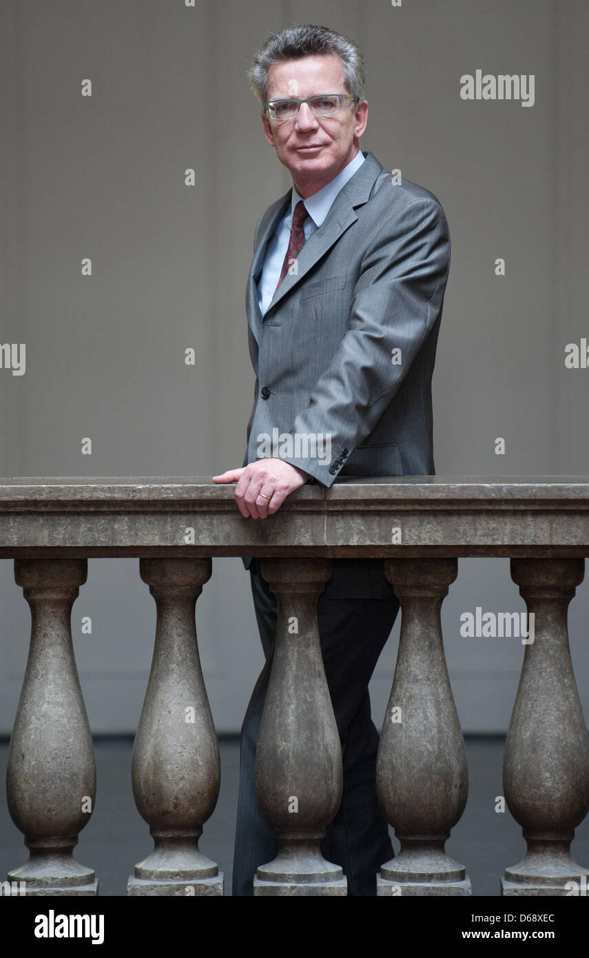 German Minister of Defence Thomas de Maiziere (CDU) poses in the ...