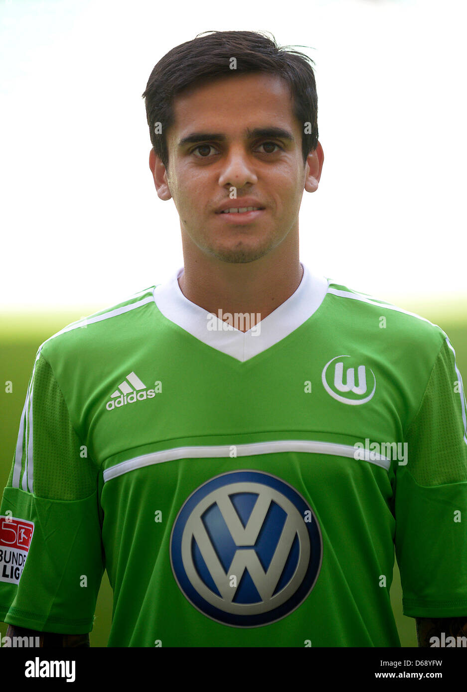 VfL Wolfsburg's new player Fagner stands during his introduction at a ...