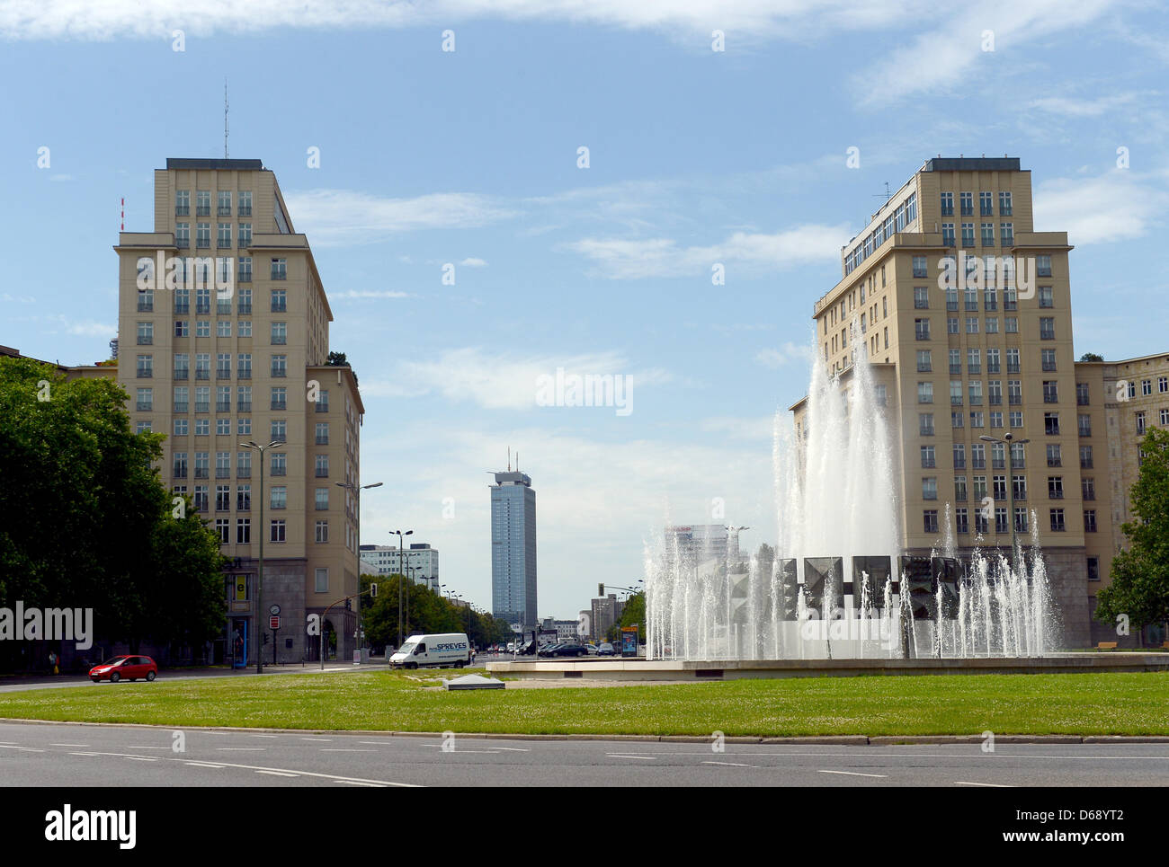 Strausberger Platz and Karl-Marx-Allee are pictured in Berlin, Germany ...