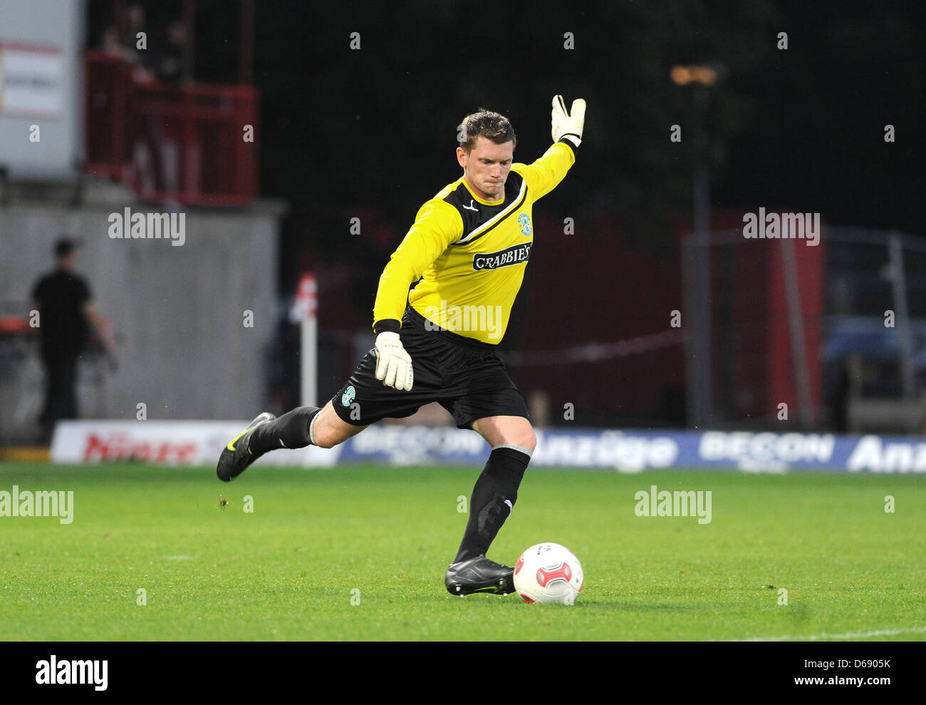 Edinburgh's goal keeper Ben Williams plays the ball during the soccer ...