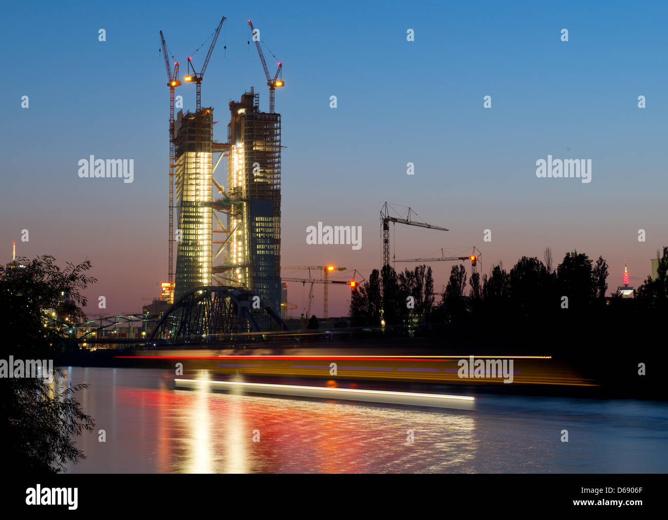 View of the new headquarters of the Eruopean Central Bank (ECB) with ...