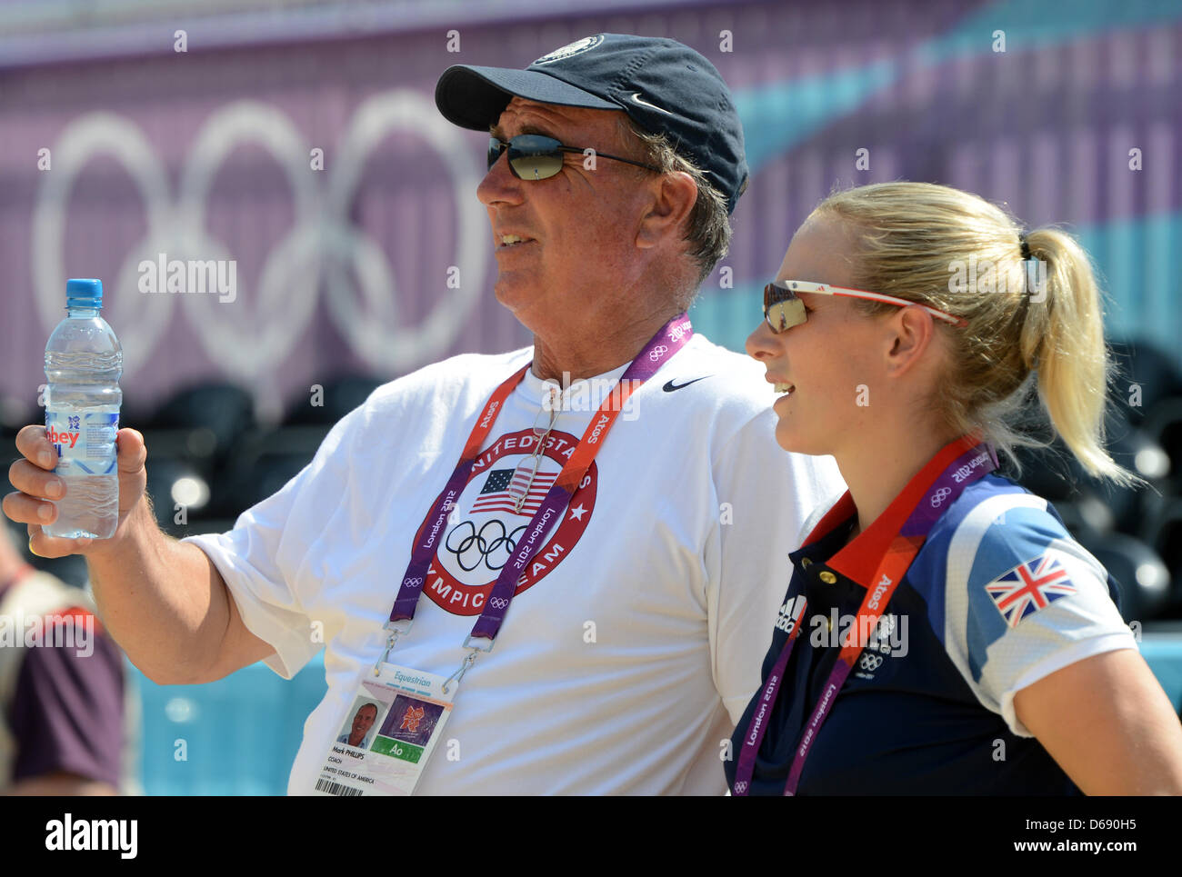 British eventing rider Zara Phillips and her father Mark Phillips ...