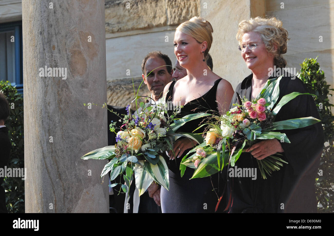 Directors of the Bayreuth Festival, Katharina Wagner (L) and Eva-Wagner ...