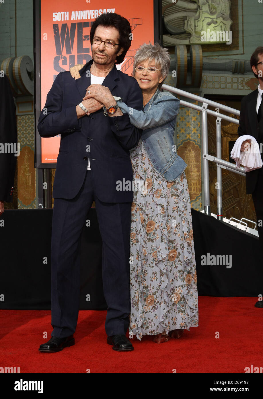Rita More George Chakiris Hand and footprint ceremony celebrating the ...