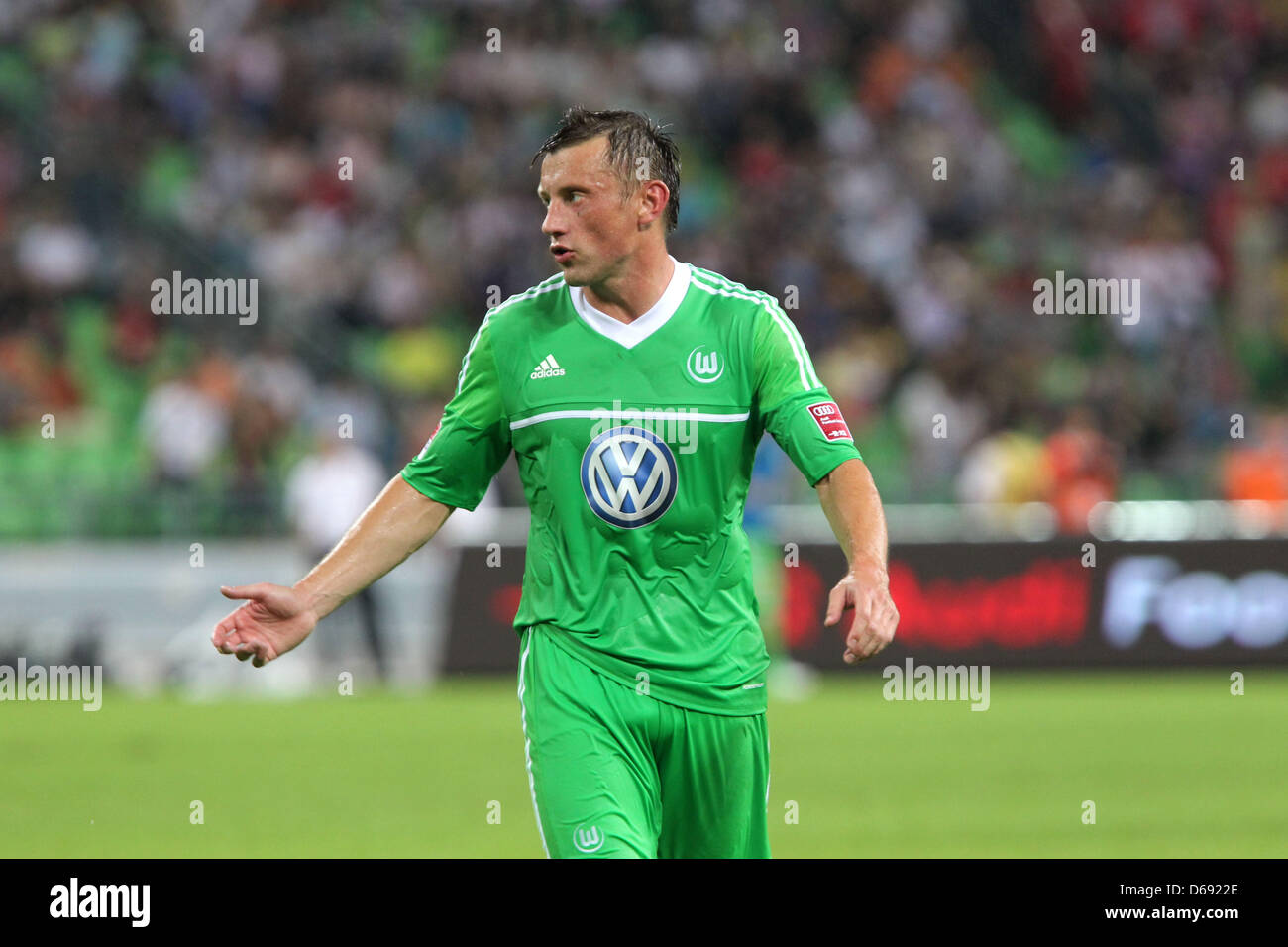 Wolfsburg's Ivica Olic gestures during the test match of the German ...