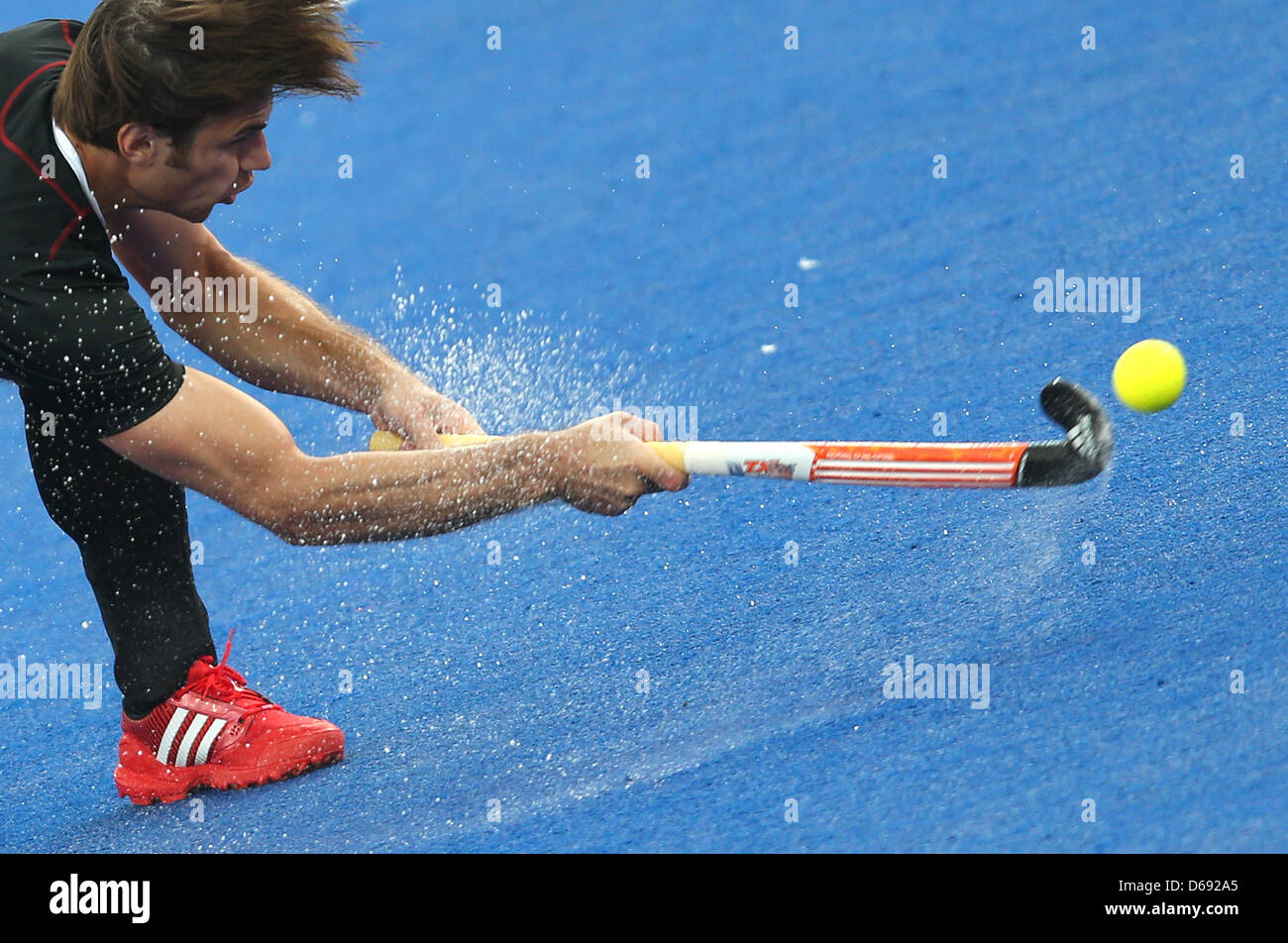 Germanys Christopher Zeller in action during warm-up in Riverside Arena ...