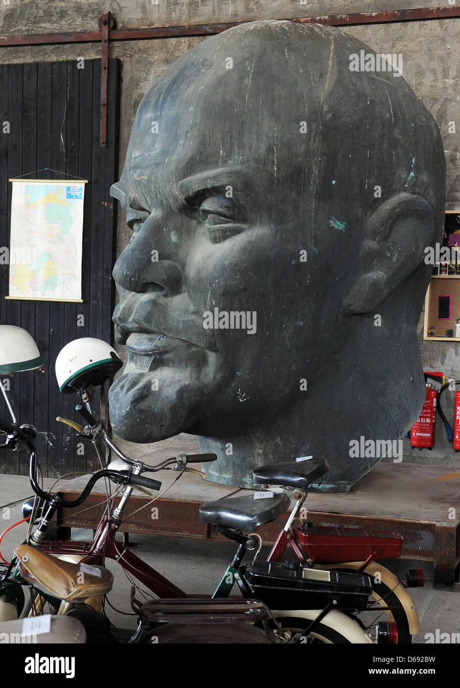 A three meter high head of a Lenin statue is the latest exhibit at the ...