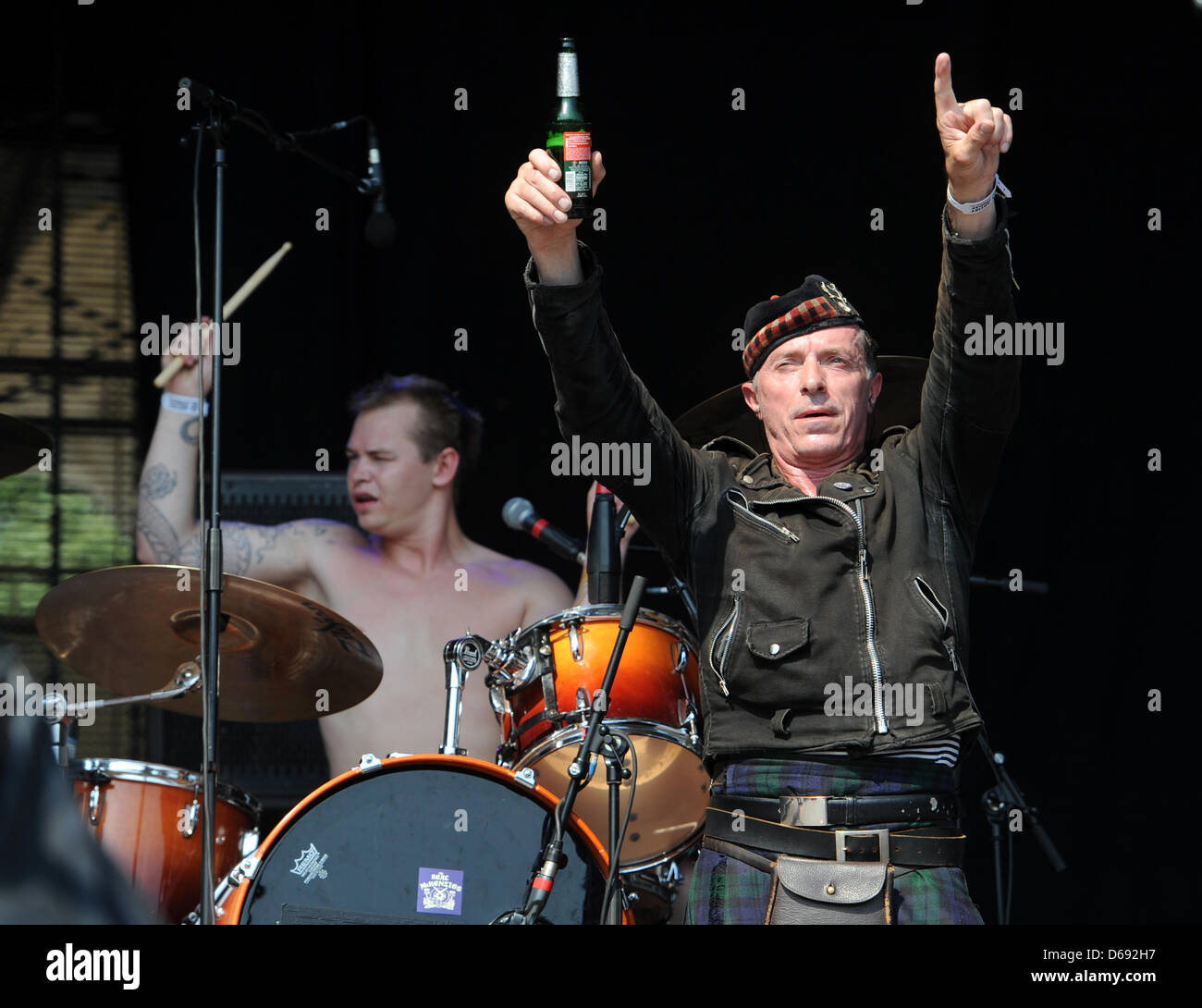 Singer Paul McKenzie (R) of the Canadian band 'The Real McKenzies ...