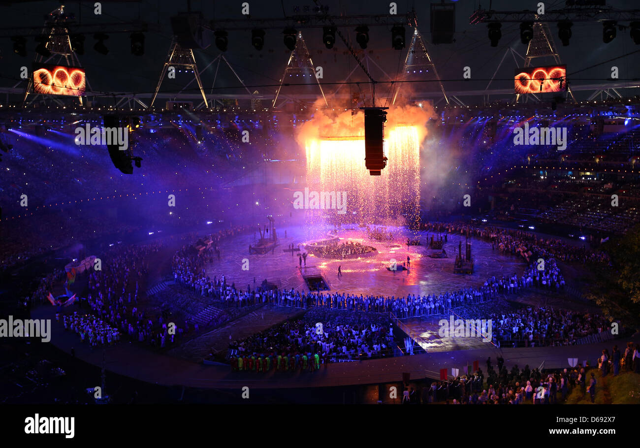 Artists perform during the Opening Ceremony of the London 2012 Olympic ...