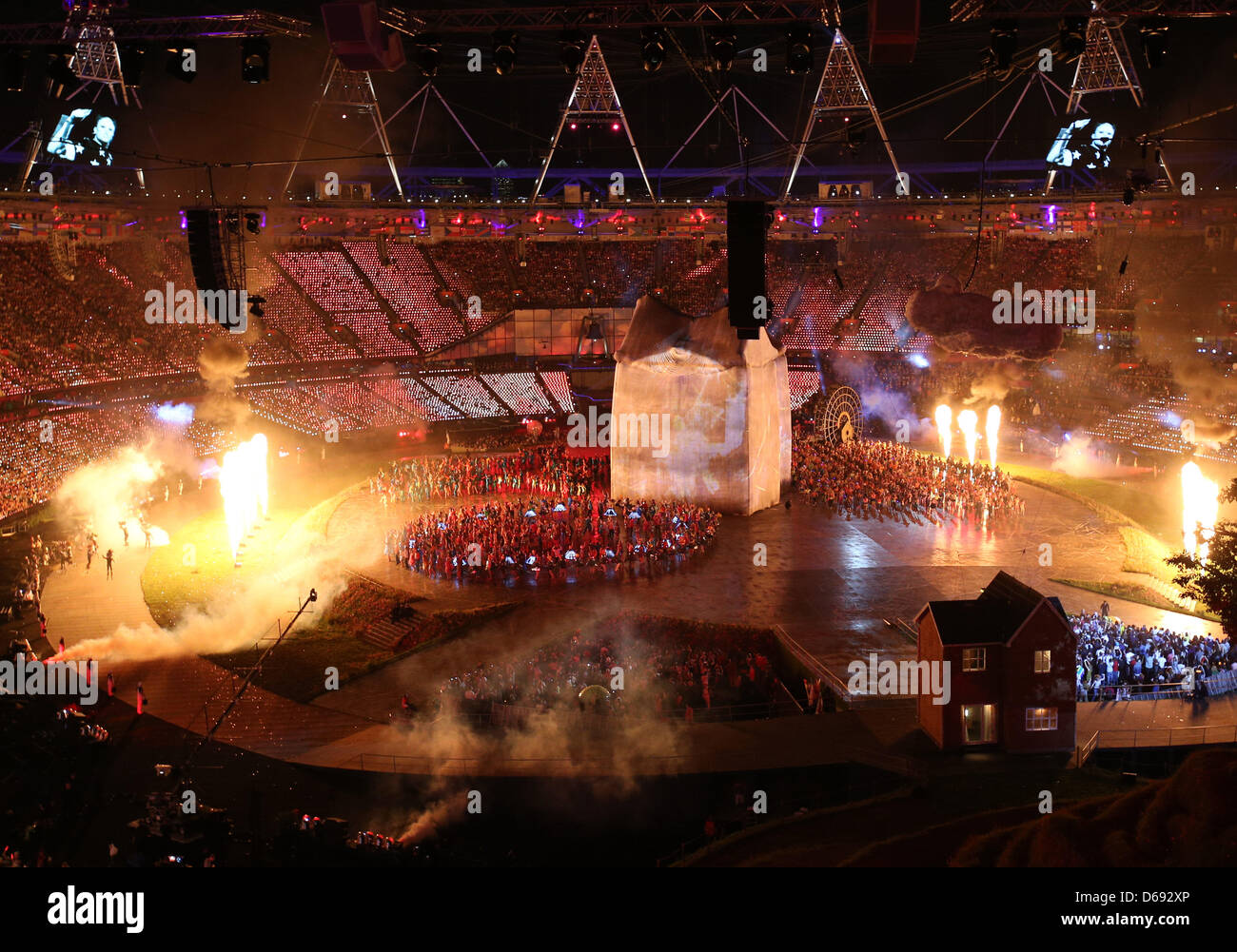 Artists perform during the Opening Ceremony of the London 2012 Olympic ...
