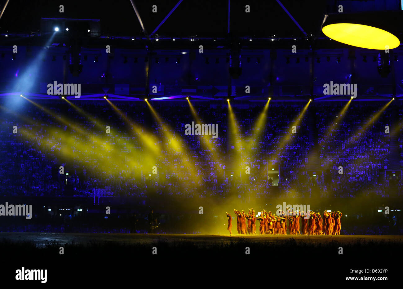 Artists perform during the Opening Ceremony of the London 2012 Olympic ...
