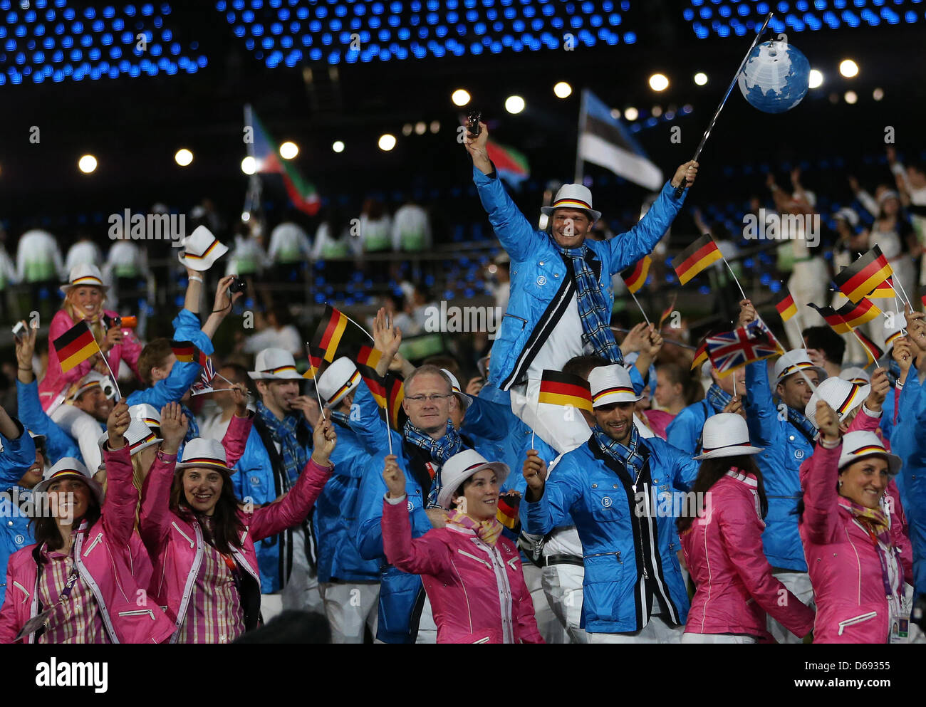 Olympic team of Germany arrive into the Olympic stadium during the ...