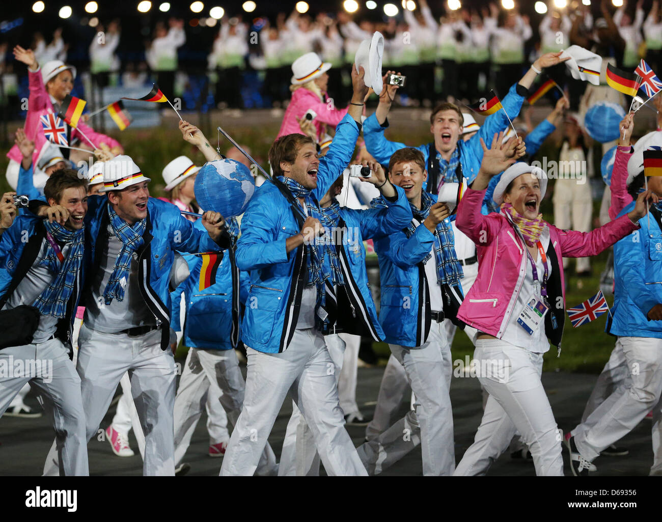 Olympic team of Germany arrive into the Olympic stadium during the ...