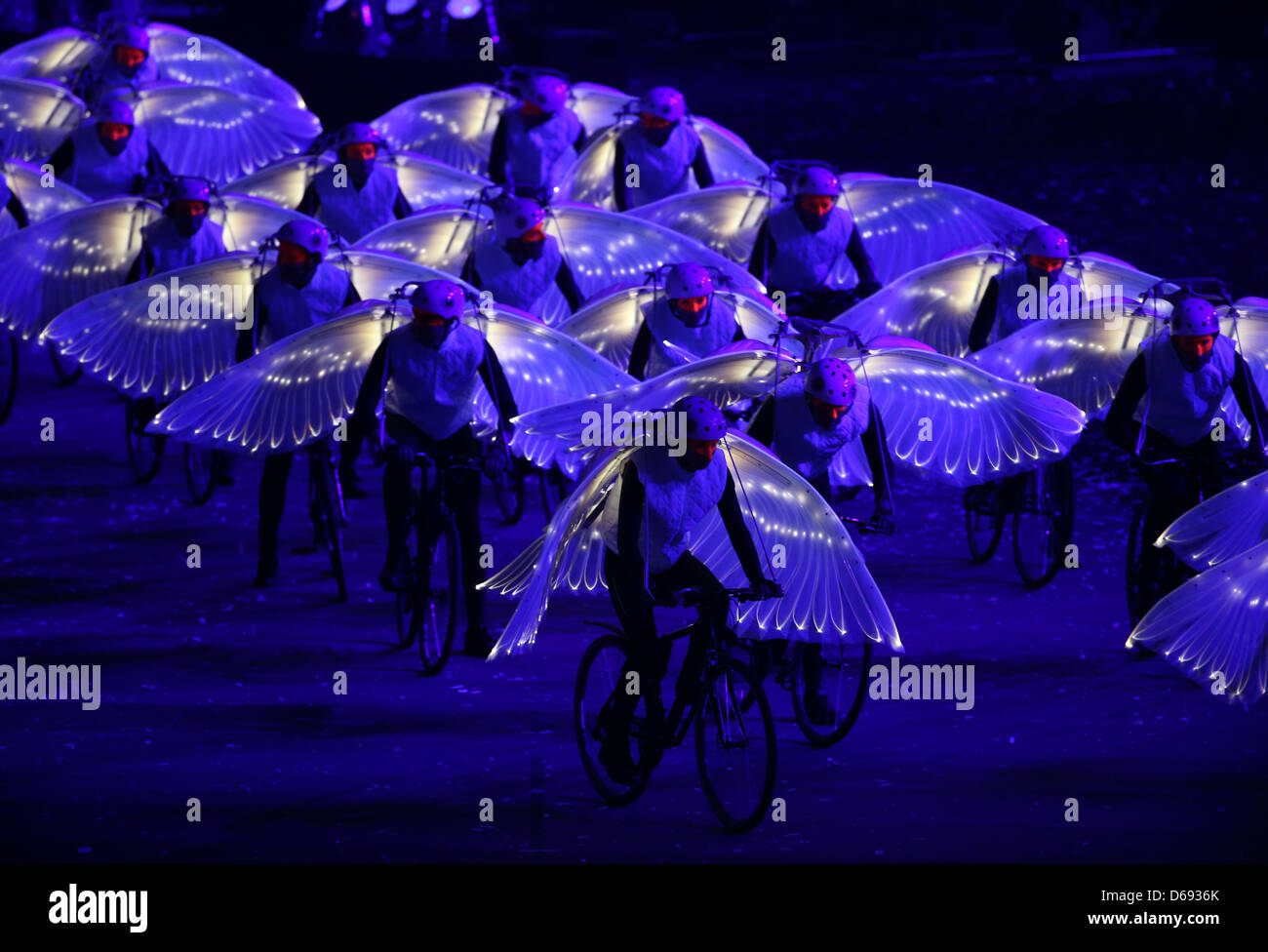Performers ride during the opening ceremony of the London 2012 Olympic ...