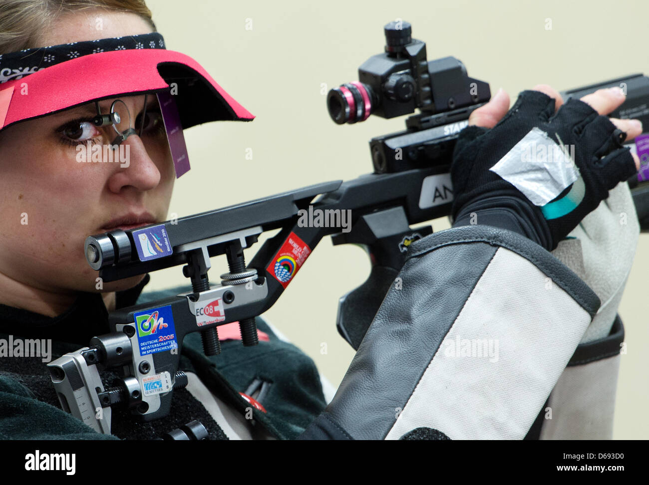 Jessica Mager of Germany competes in the womens 10 meter air rifle ...