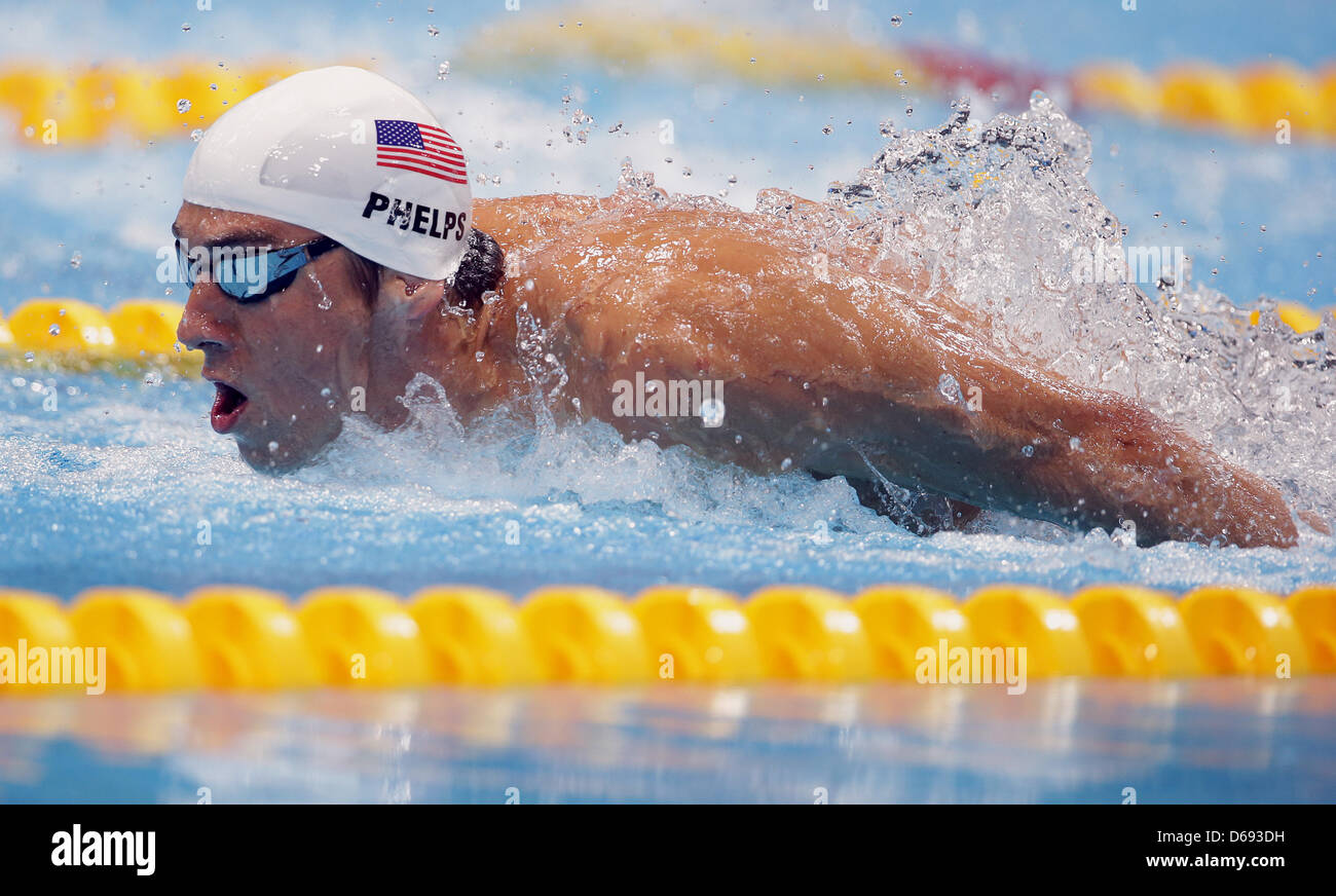 Michael Phelps of the United States of America (USA) competes in the ...