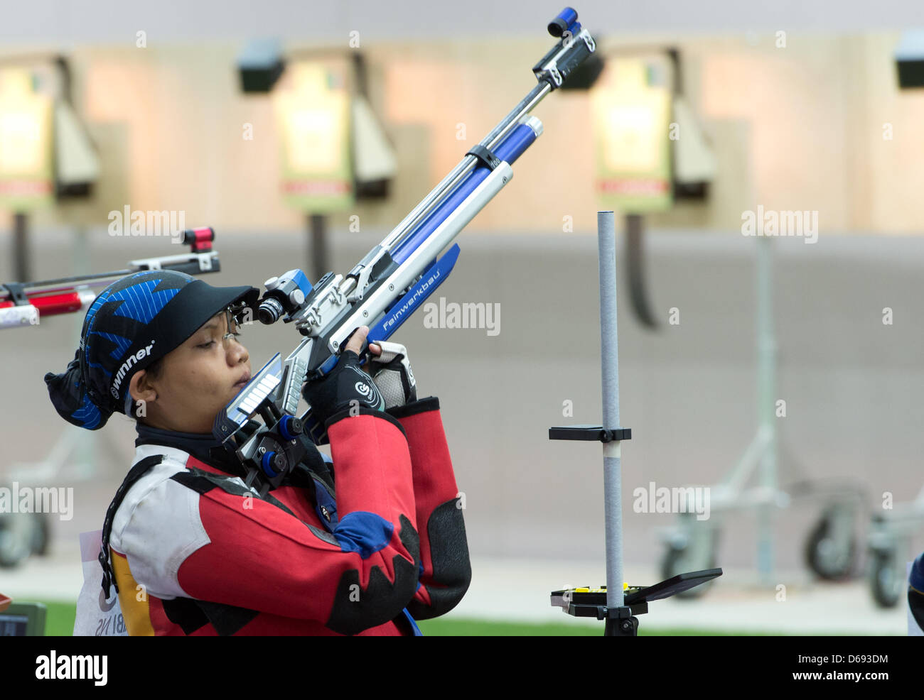 Malaysia's pregnant Syryani Nur Mohd Taibi competes competes in the ...